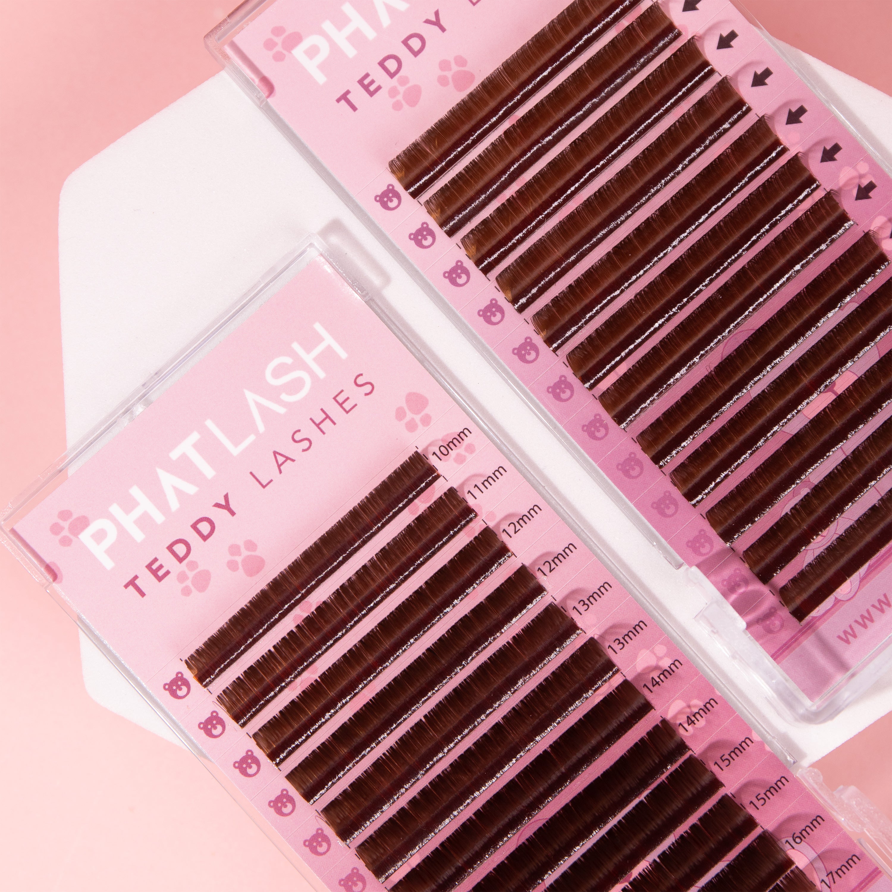 TEDDY LASHES - BROWN SINGLE LENGTH TRAYS – PHAT LASH UK