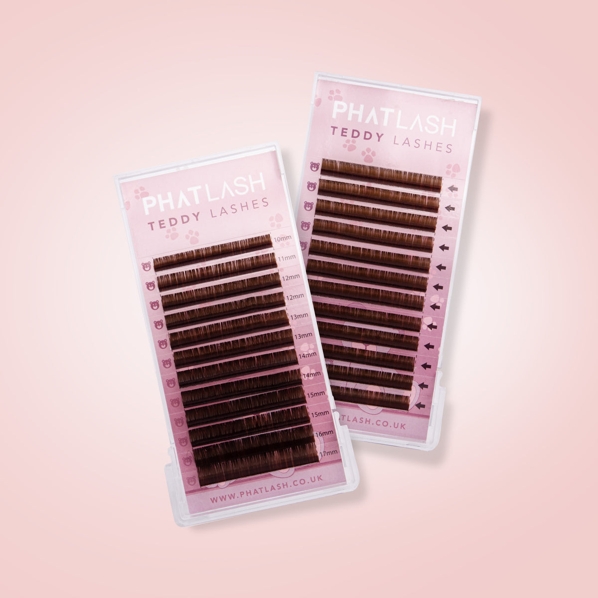 TEDDY LASHES - RUSSIAN BROWN SINGLE LENGTH TRAYS – PHAT LASH UK